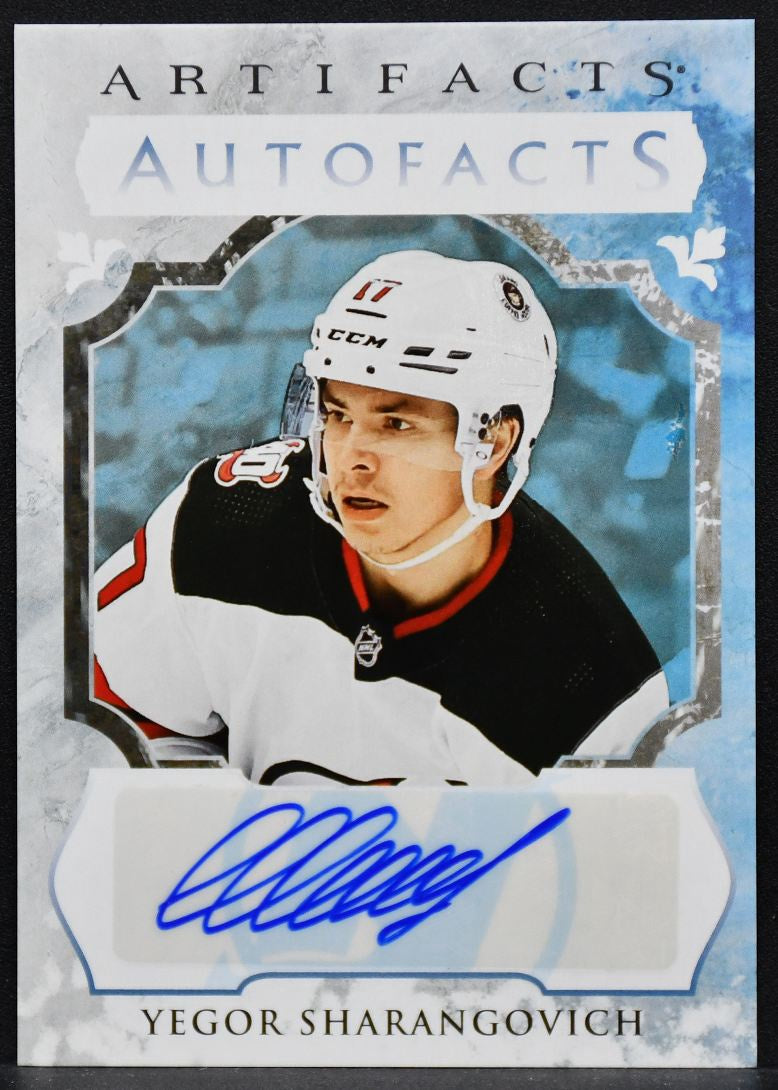 2023-24 UD Artifacts Auto Facts Yegor Sharangovich AF-YS New Jersey De ...