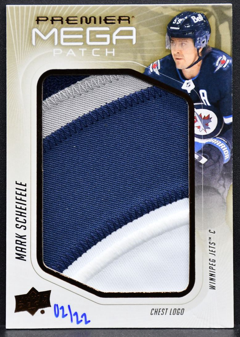 2024-25 UD Premier Mega Patch Chest Logo Mark Scheifele PMP-MS 02/22 P ...