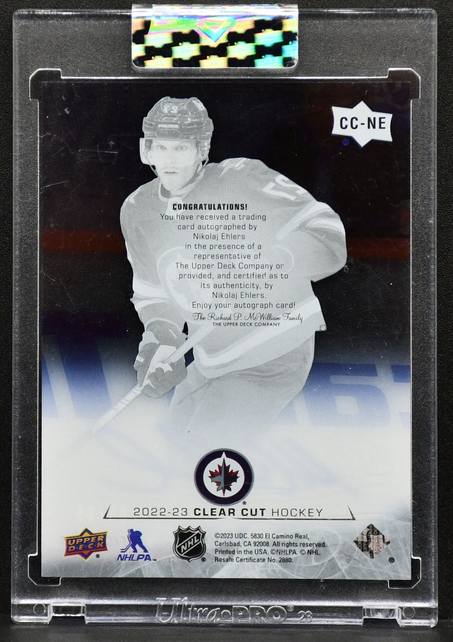2022-23 UD Clear Cut Exclusives Nikolaj Ehlers CC-NE Winnipeg Jets Aut ...