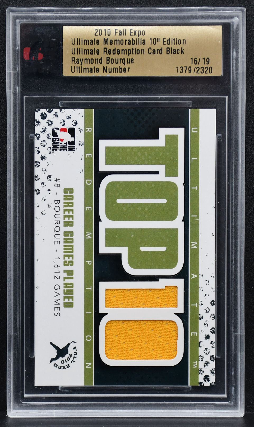 2010-11 In The Game Ultimate Memorabillia 10th Edition Top 10 Raymond ...