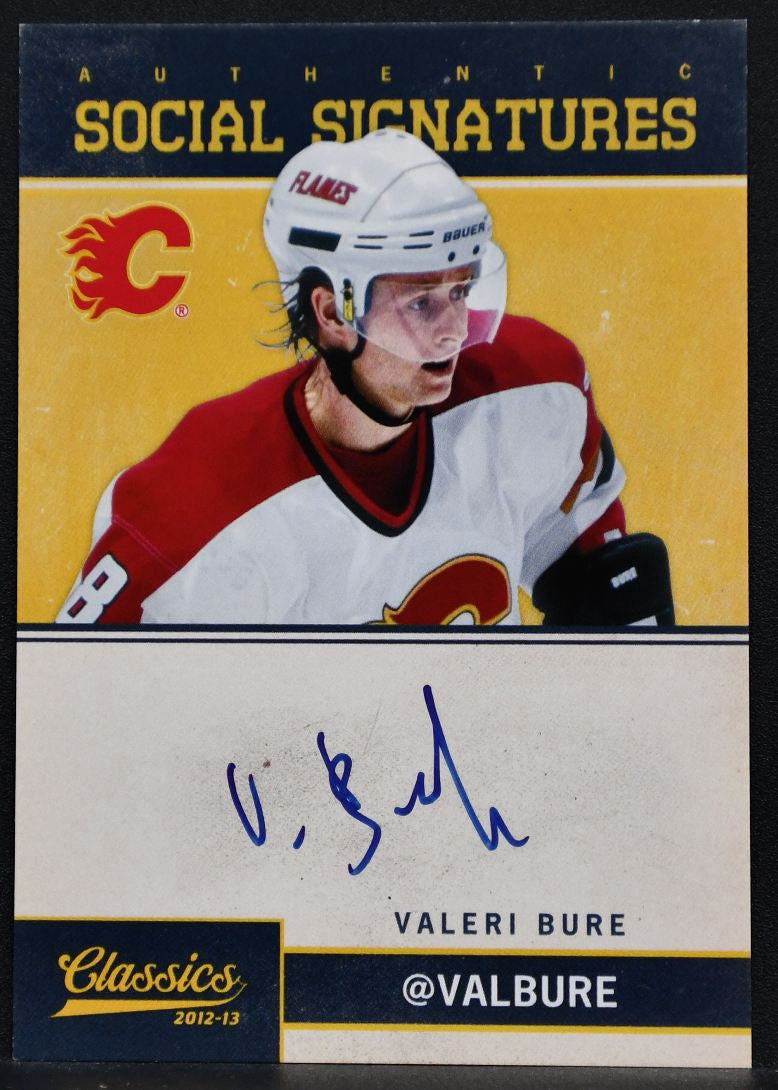 2012-13 Panini Classics Authentic Social Signatures Valeri Bure SS-VB ...