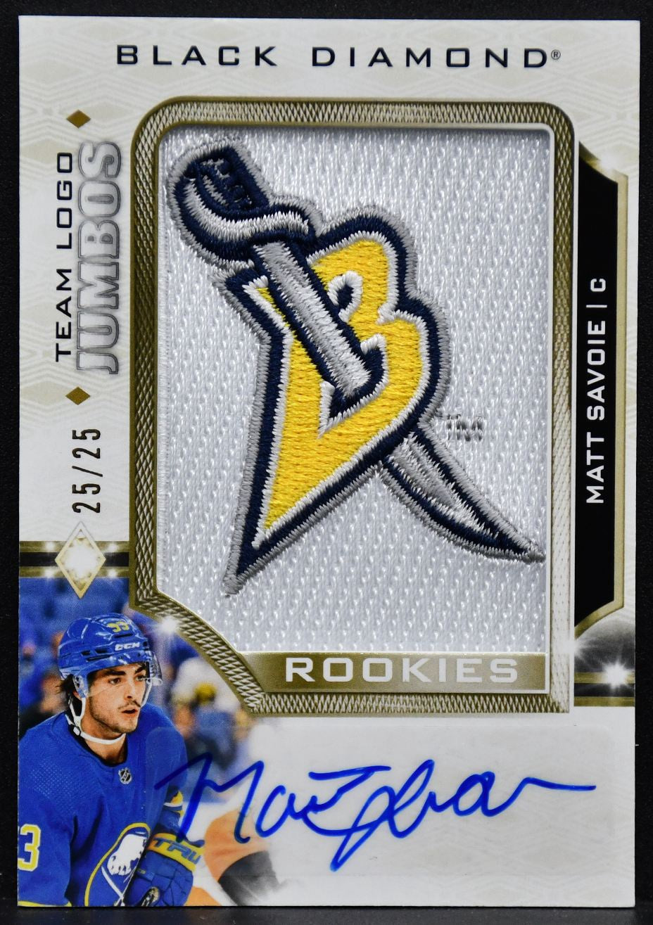 2023-24 UD Black Diamond Rookie Team Logo Jumbos Matt Savoie RTL-MS Au ...
