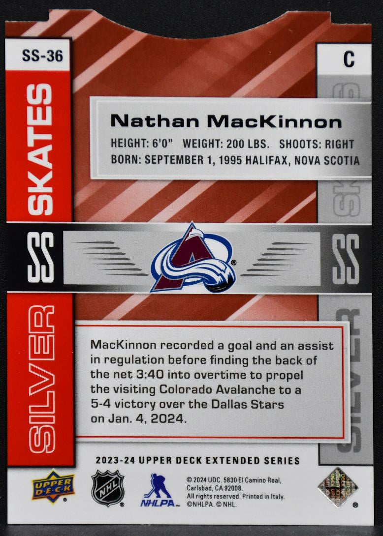 2023-24 UD Extended Series Silver Skates Red Nathan MacKinnon SS-36 04 ...