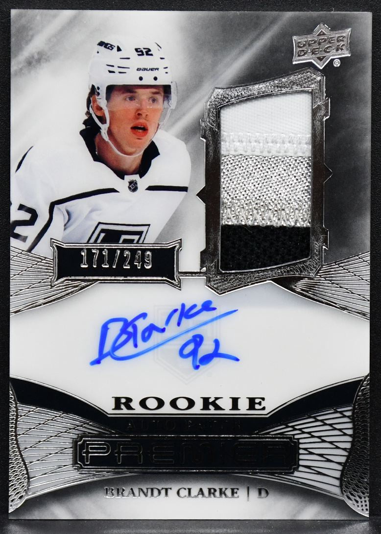 2022-23 UD Premier Acetate Rookie Auto Patch Brandt Clarke AR-BC RC Au ...