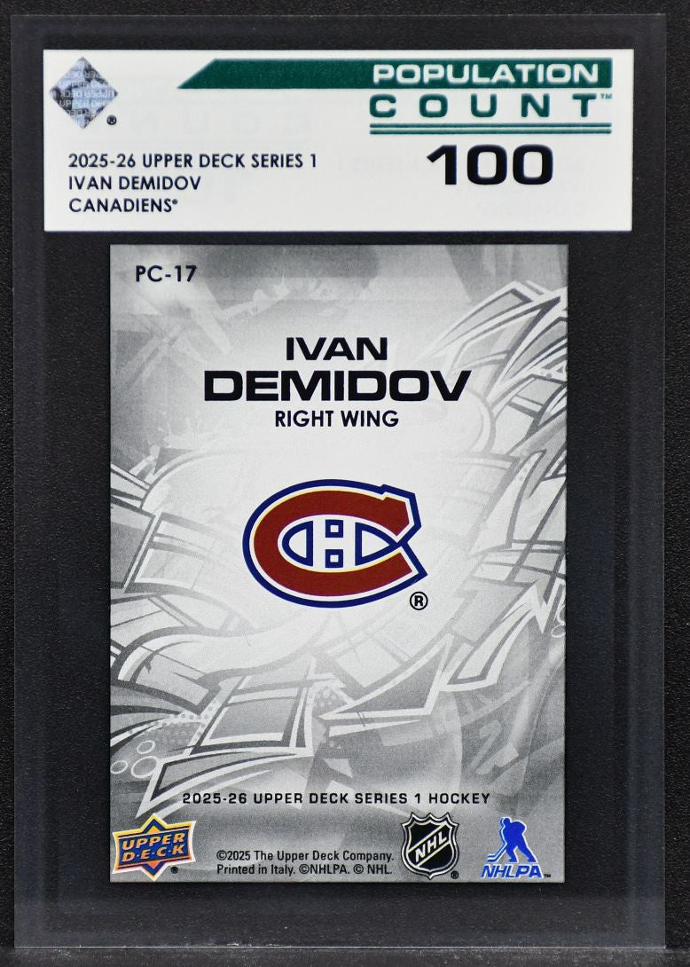 2025-26 UD Series 1 Population Count 100 Ivan Demidov PC-17 Montreal C ...