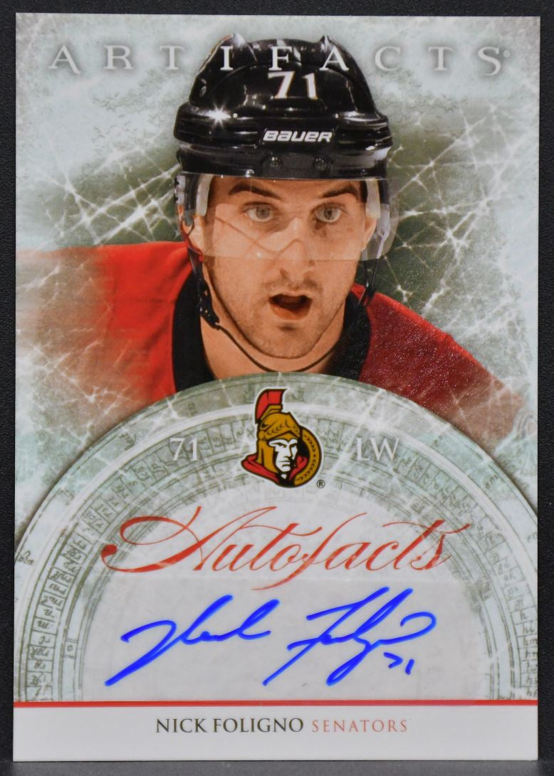 2012-13 UD Artifacts Autofacts Nick Foligno A-NF Ottawa Senators Auto ...