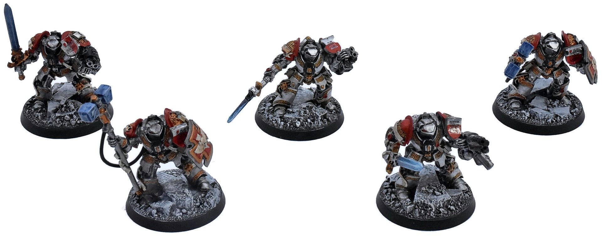 GREY KNIGHTS 5 Brotherhood Terminator Squad #3 WELL PAINTED METAL 40K ...