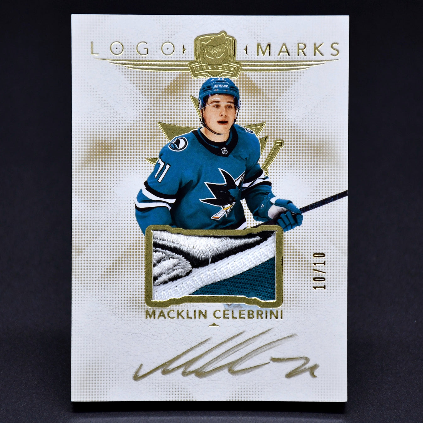 MACKLIN CELEBRINI 2024-25 UD THE CUP LOGOMARKS ROOKIE PATCH AUTO GOLD ...
