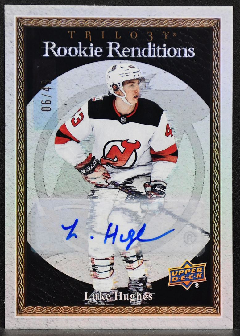 2024-25 UD Trilogy Rookie Renditions Auto Luke Hughes RR-6 RC Auto 06 ...