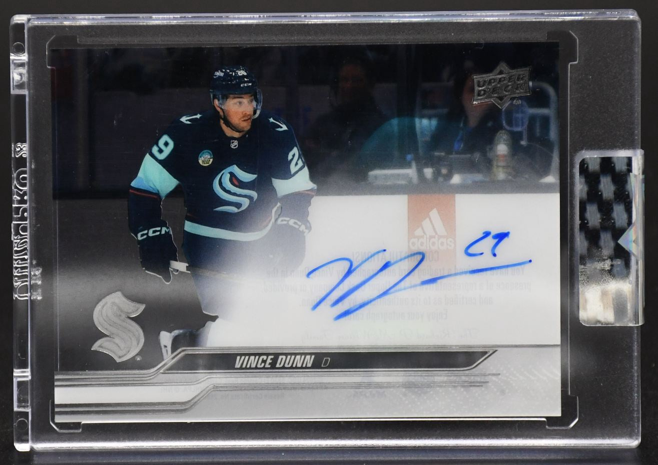 2023-24 UD Clear Cut Base Auto Vince Dunn CC-VD Seattle Kraken Auto ...