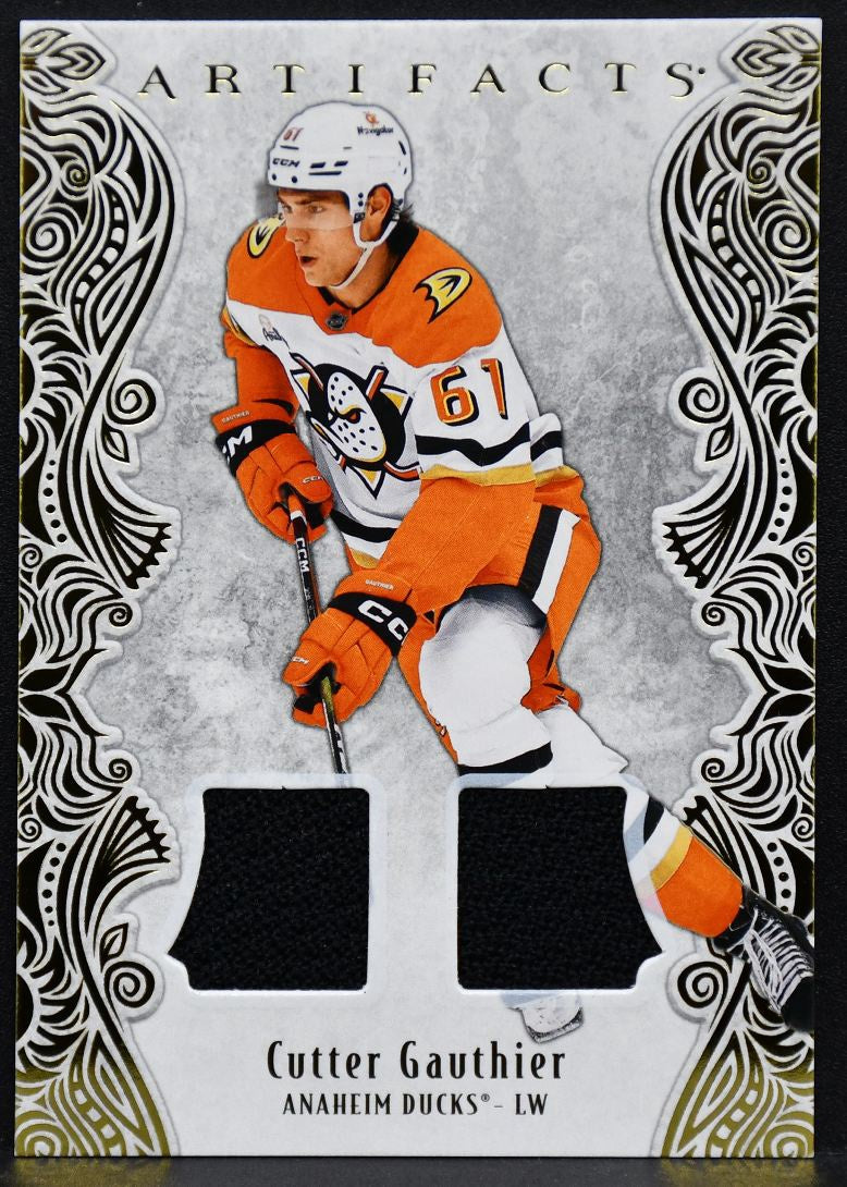 2025-26 UD Artifacts Gold Material Cutter Gauthier Anaheim Ducks /299 ...