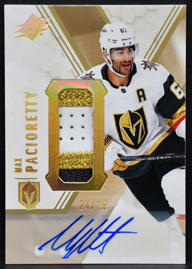 2021-22 SPx Auto Patch Max Pacioretty 61 Vegas Golden Knights Auto 24 ...