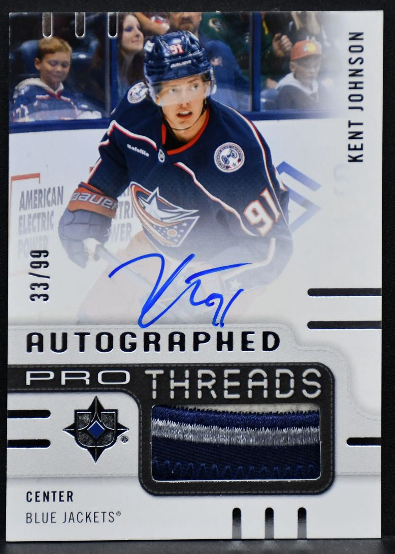 2024-25 UD Ultimate Autographed Pro Threads Kent Johnson PT-KJ Auto 33 ...