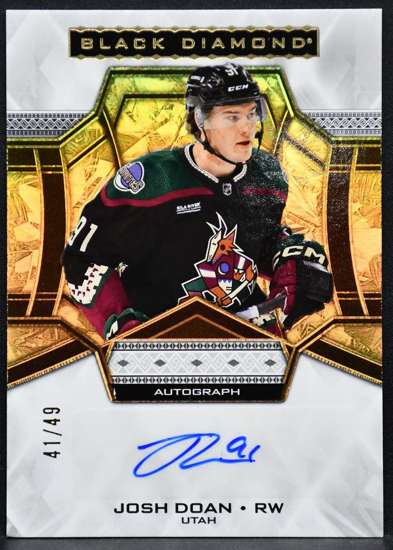 2024-25 UD Black Diamond Autographs Josh Doan BDB-JD Utah Hockey Club ...