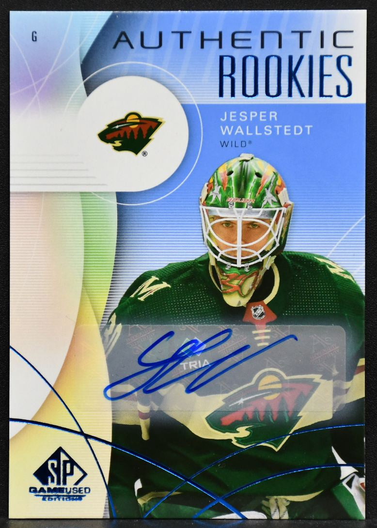 2024-25 SP Game Used Authentic Rookies Blue Auto Jesper Wallstedt 245 ...