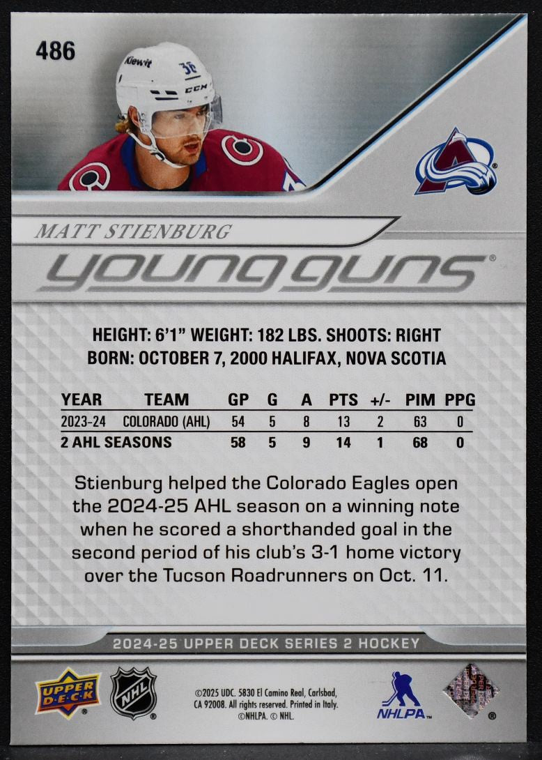 2024-25 UD Series 2 Young Guns UD Exclusive Matt Stienburg 486 RC 031/ – Kingdom of the Titans