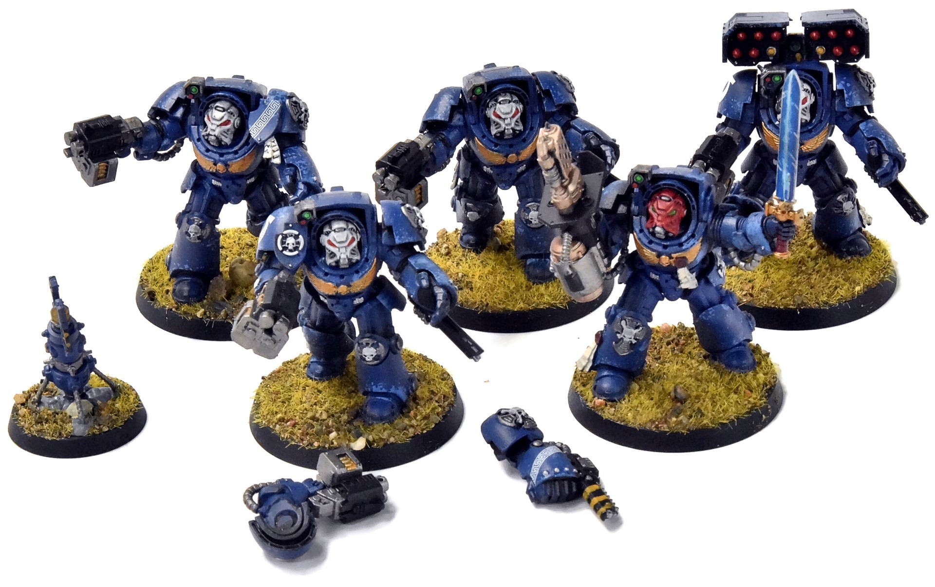 SPACE MARINES 5 Terminators #2 Ultramarines PRO PAINTED Warhammer 40K ...