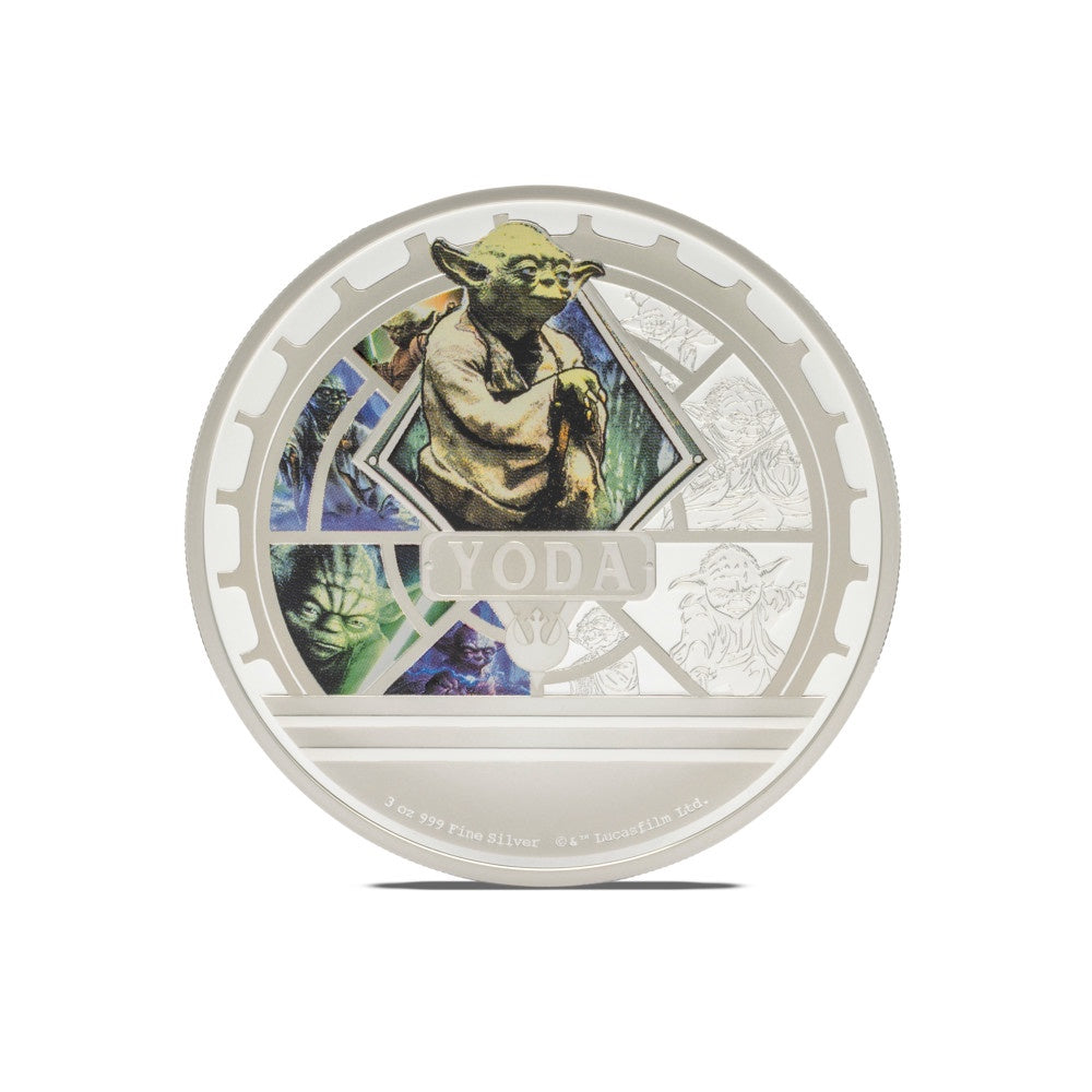 AGORO Star Wars - 3oz Classic - Yoda 3oz Silver Coin – Kingdom of the ...
