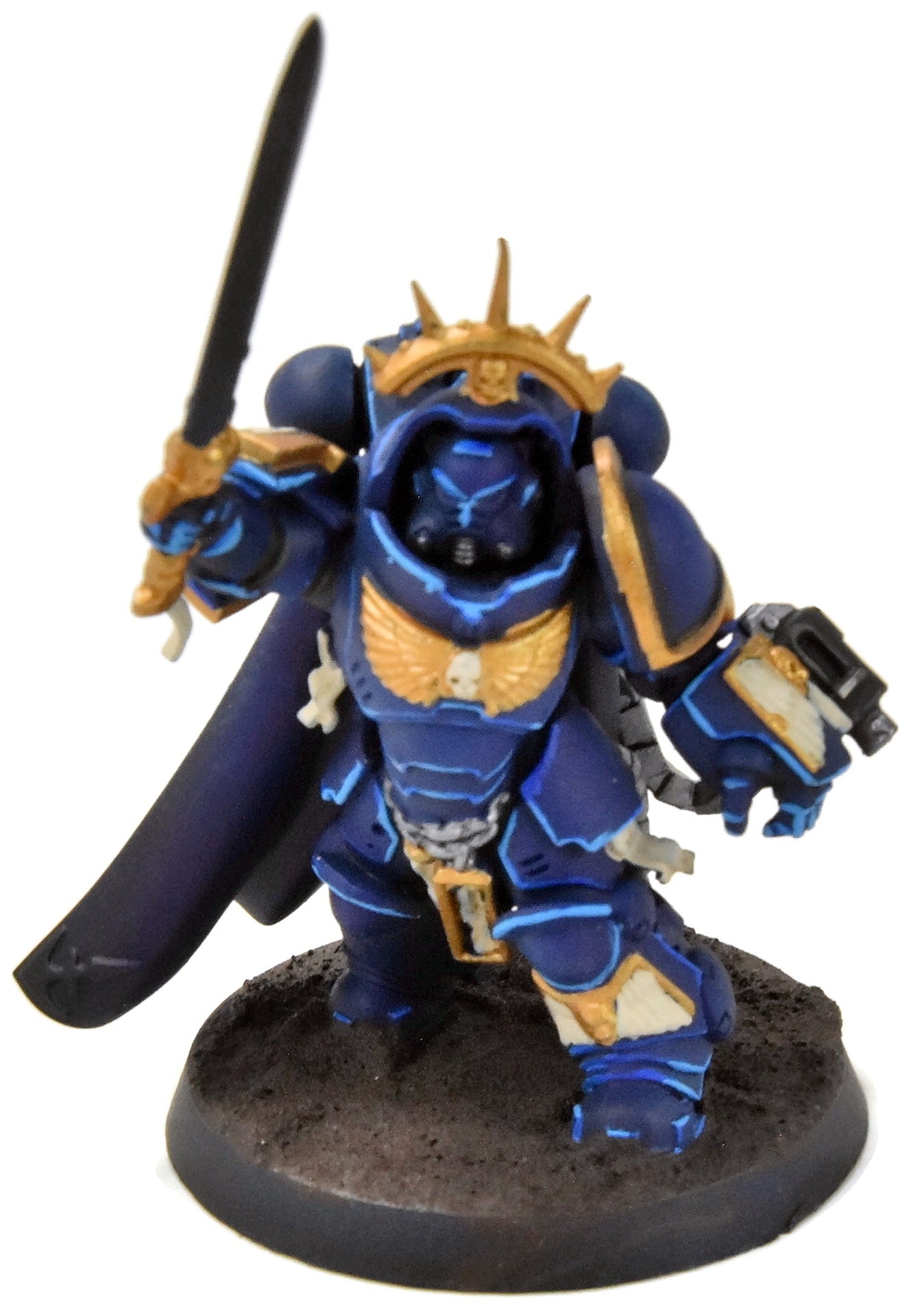 SPACE MARINES Captain in Gravis Armour #1 WELL PAINTED Warhammer 40K 8 ...