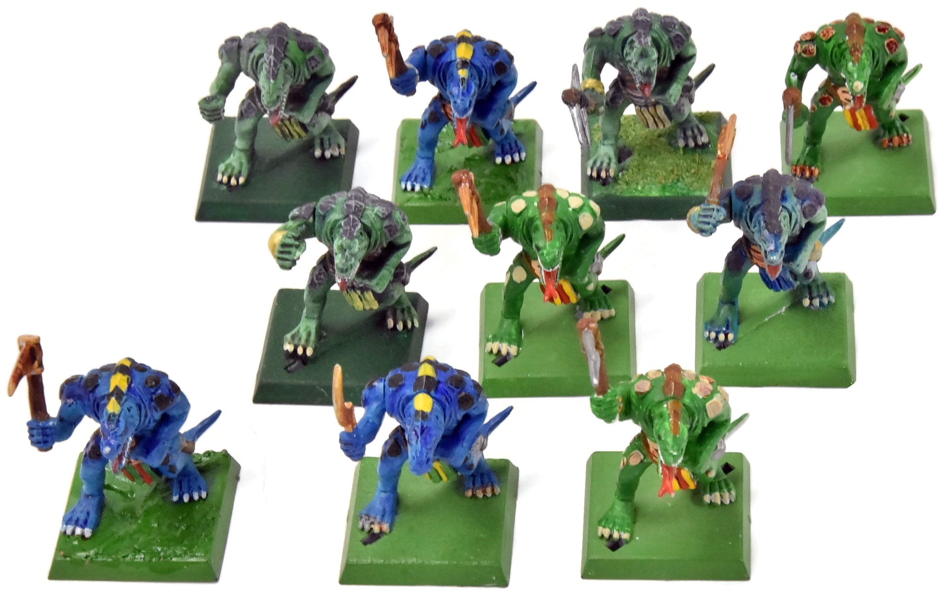 LIZARDMEN 10 Saurus Warriors #2 Classic Sculpt Warhammer Fantasy ...